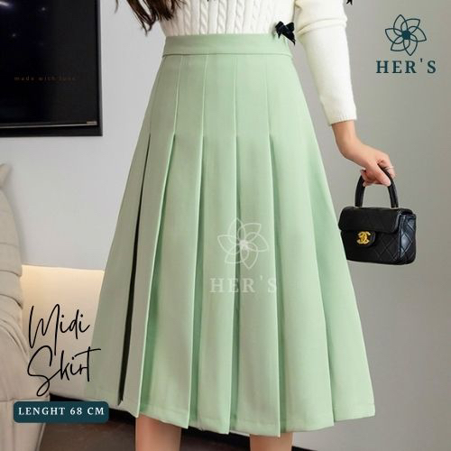 Jual Her's Thea Midi Skirt - Tennis Skirt - Midi Pleated Skirt - Rok ...