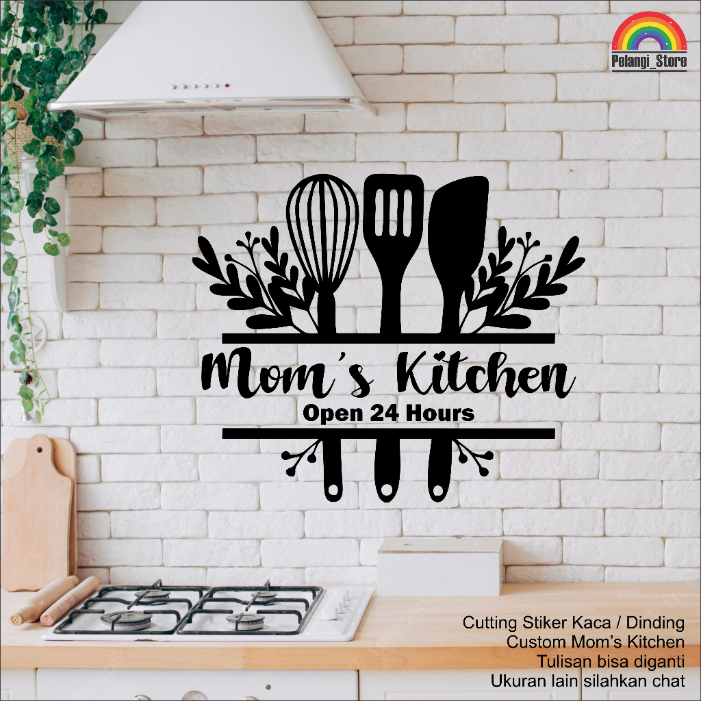 Jual Wall Sticker Quote Motivasi Mom's Kitchen Stiker Dekorasi Dinding ...