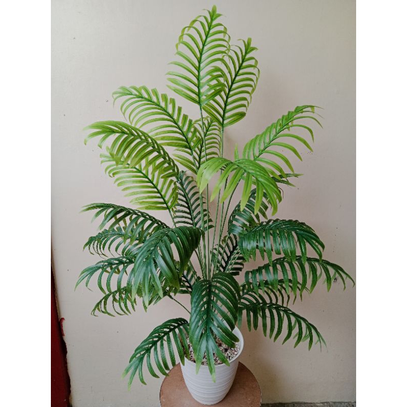 Jual TANAMAN ARTIFICIAL PALEM HIJAU JUMBO 24 DAUN(sudah termasuk pot ...