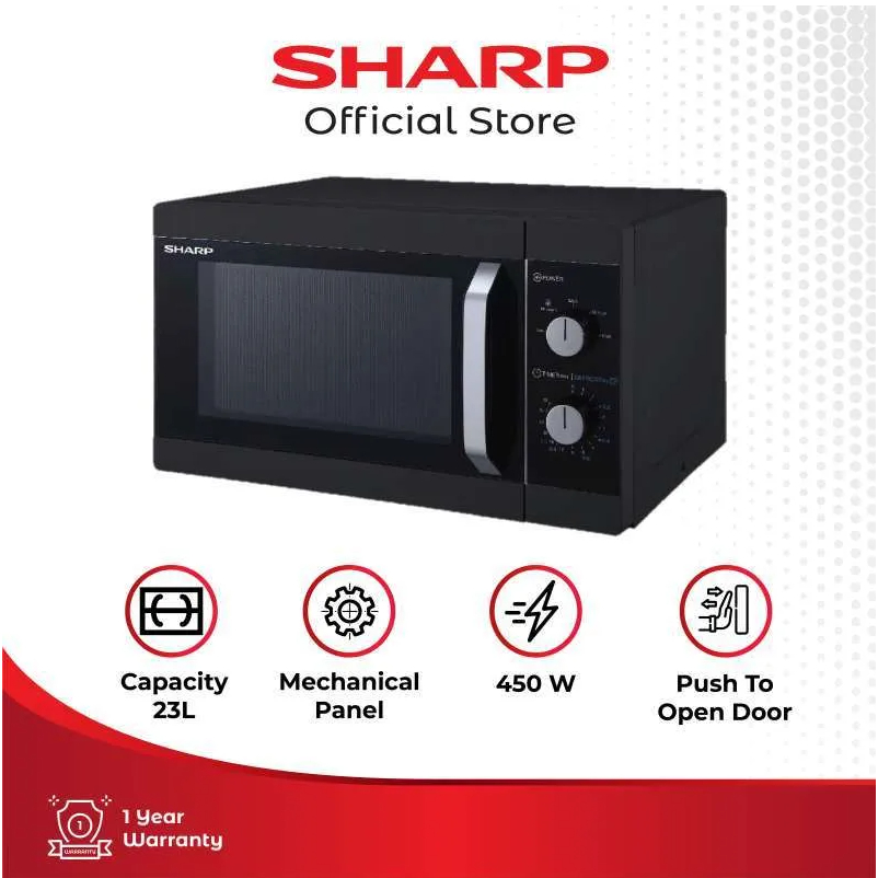 Jual SHARP R-223MA-BK Microwave Solo [23 L] - Black | Shopee Indonesia