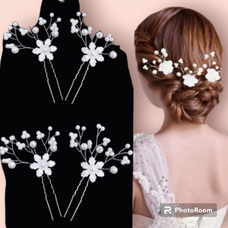 Jual SEPASANG Tusuk Sanggul Korea Spesial Putih - Pin Rambut Cucuk ...