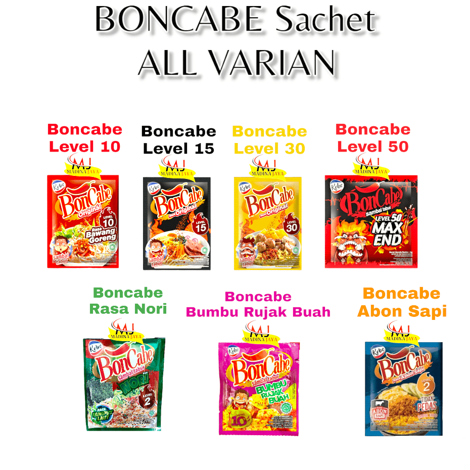 Jual Boncabe sachet /Bon cabe Renceng level 50 level 15 lv 30 | Shopee ...