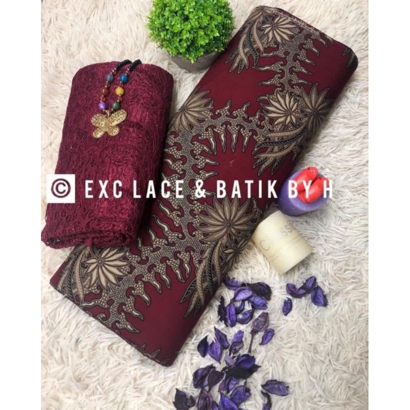 Jual Bahan Set/Paket Setelan Kain Bridesmaid Brokat Renda & Batik Katun ...