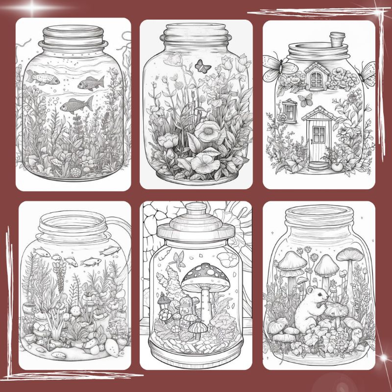 Jual Gambar Sketsa Mewarnai : Dunia Dalam Toples - Lembar Mewarnai ...