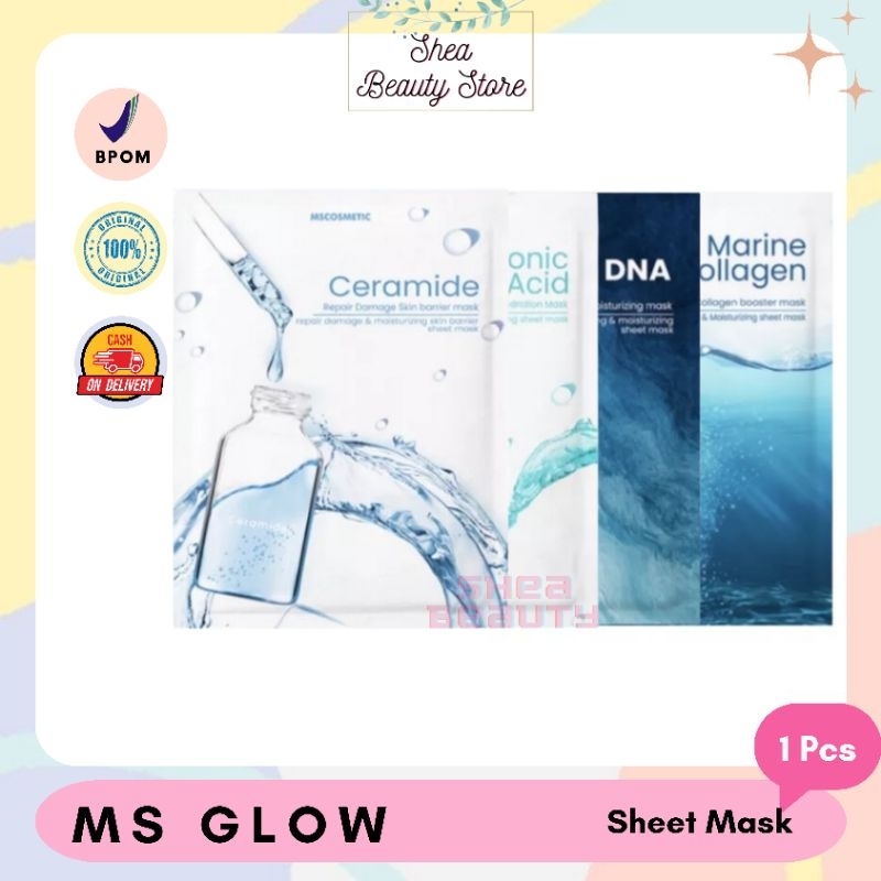 Jual MS Glow Sheet Mask|Salmon DNA|Marine Collagen|Ceramide|Hyaluronic ...