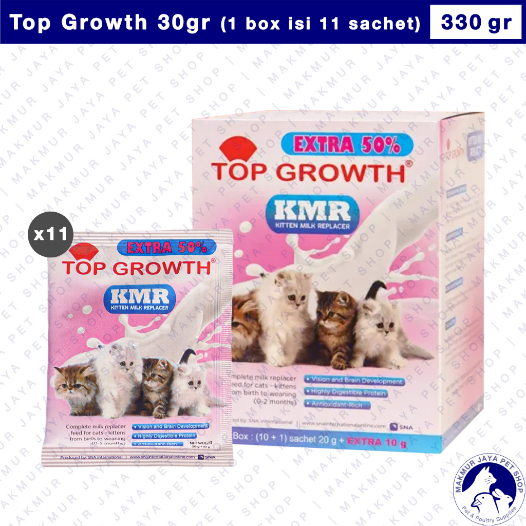 Jual Top Growth 30gr Susu Kucing / KMR Kitten Milk Replacer | 1 box ...