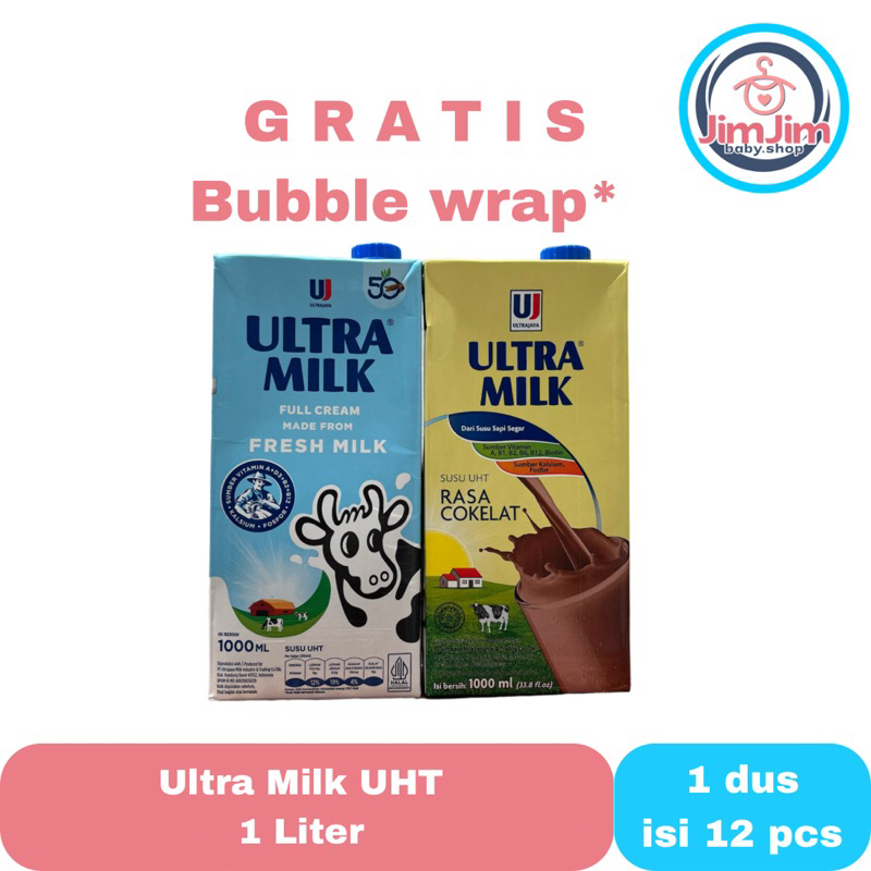 Jual Susu Ultra Milk UHT 1 Liter / 1 Dus / Cokelat / Full Cream / GROSIR | Shopee Indonesia