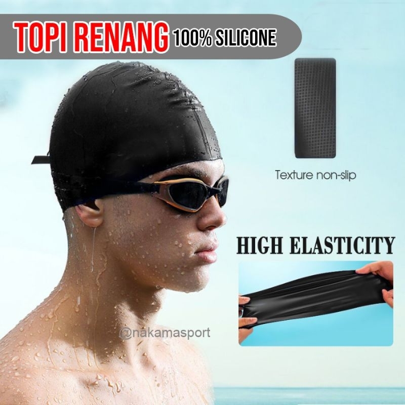 Jual Topi Renang Dewasa / Anak Silicon Cap Swim Penutup Kepala Renang ...