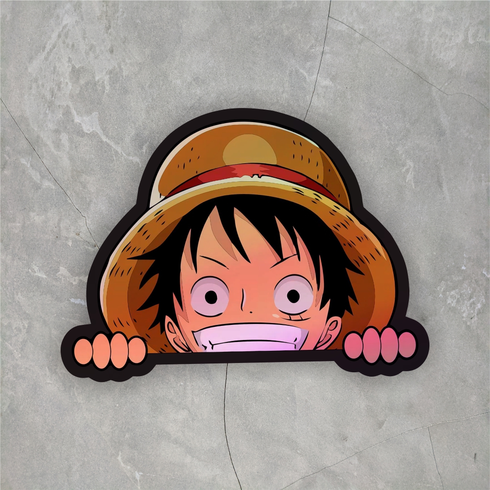 Jual Sticker Hat Peeker Monkey D Luffy One piece Ukuran 5,6 cm sticker ...