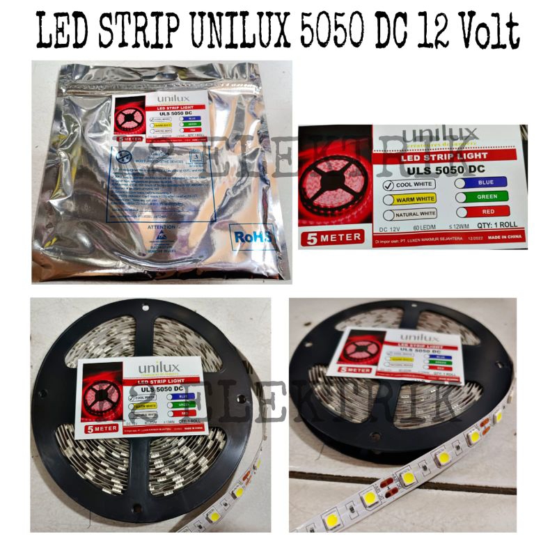 Jual UNILUX LED STRIP ULS 5050 DC 12 Volt Warna Putih dan Warm White | Shopee Indonesia