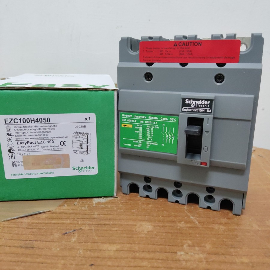 Jual mccb breaker Schneider ezc100H 4p 50a EZC100H4050 50 a 4 pole 4 pole | Shopee Indonesia