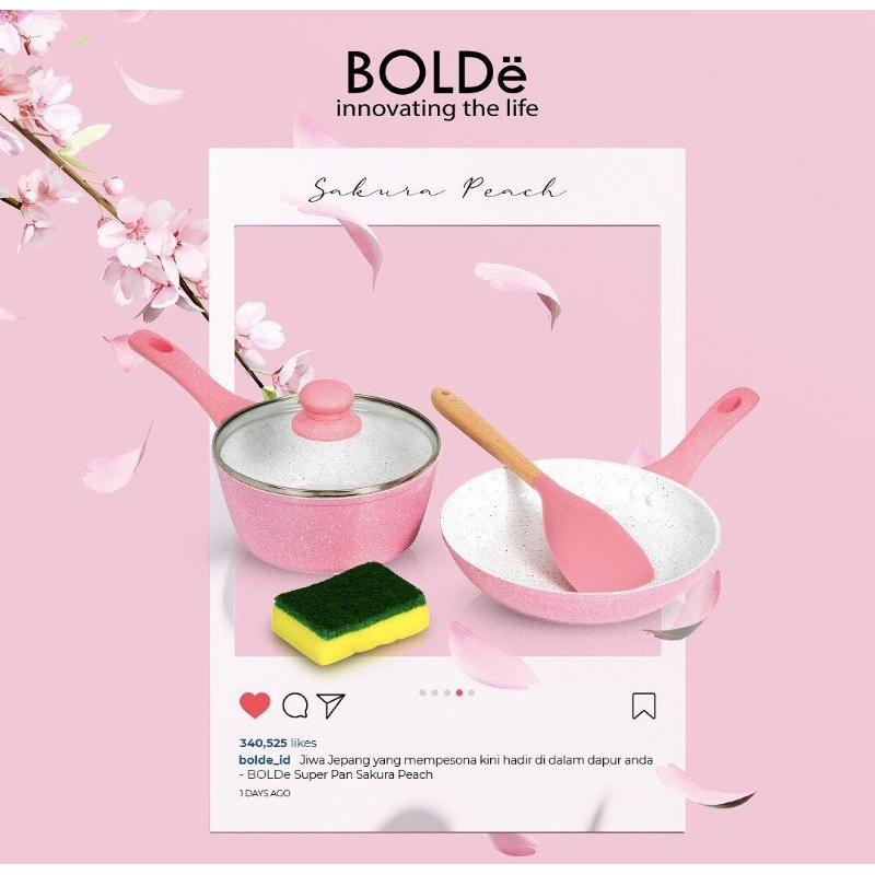 Jual BOLDe Sakura Peach Pan Set 5 pcs - Pan Anti Lengket Original BOLDe ...