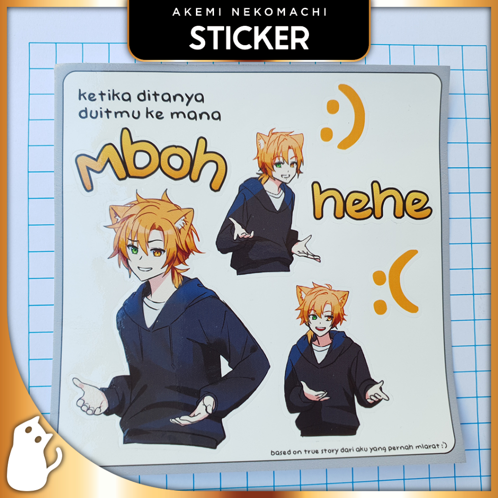 Jual MBOH KISS CUT - Akemi Nekomachi Sticker Vtuber | Shopee Indonesia