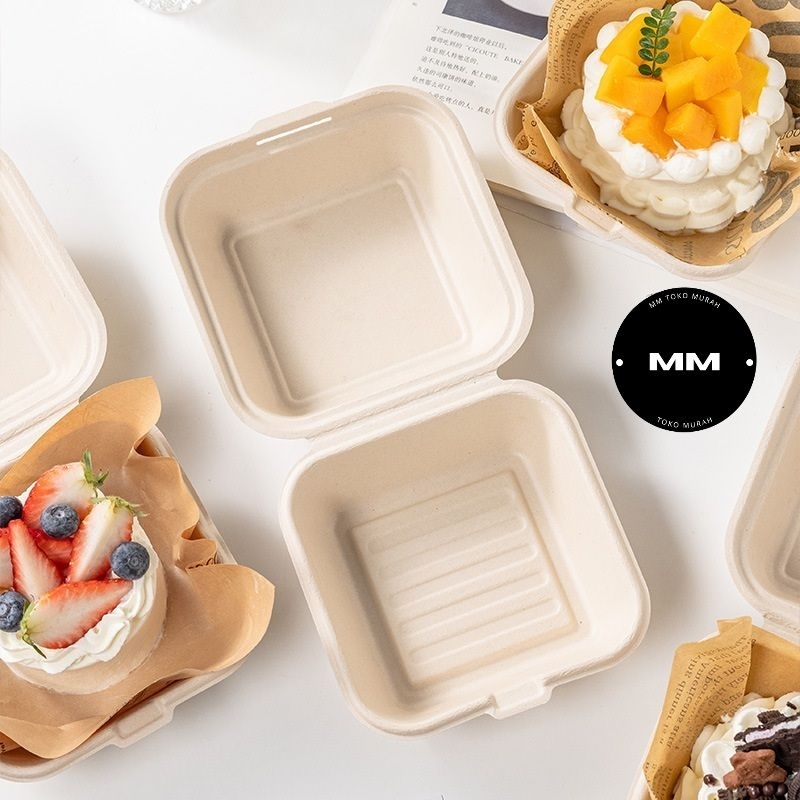 Jual 10pcs korean bento box 6inch burger box kotak bento cake dessert ...
