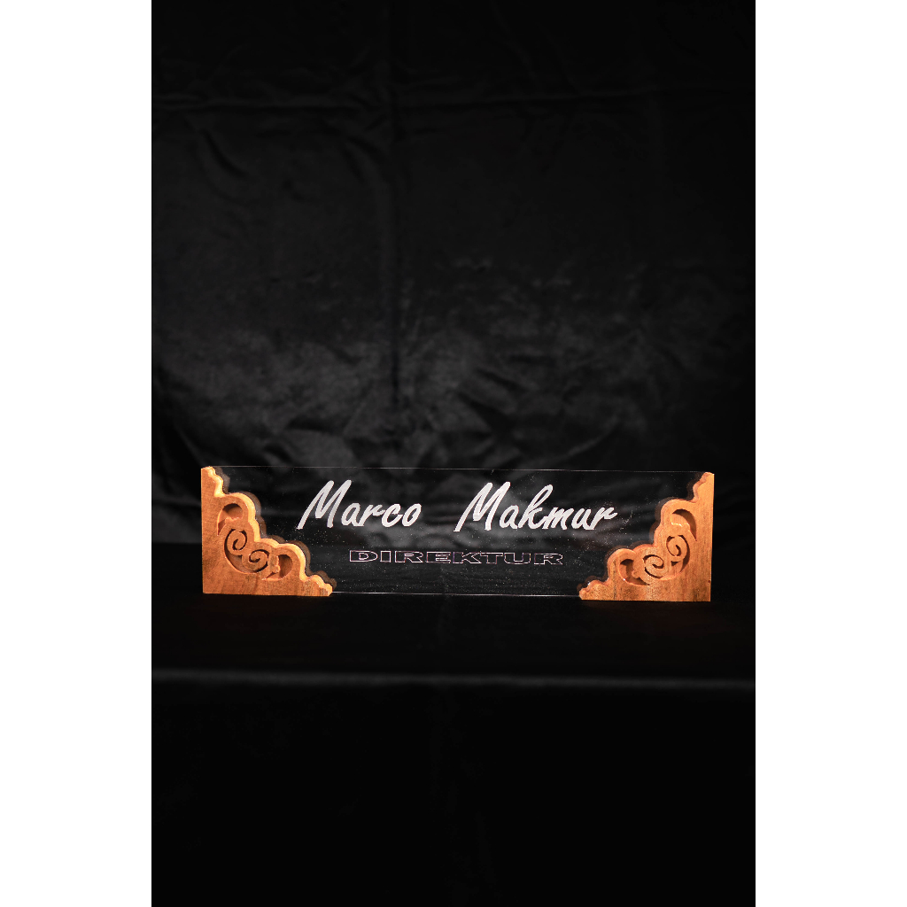 Jual Papan nama akrlik meja /name Tag / nama menu makanan kayu akrilik ...