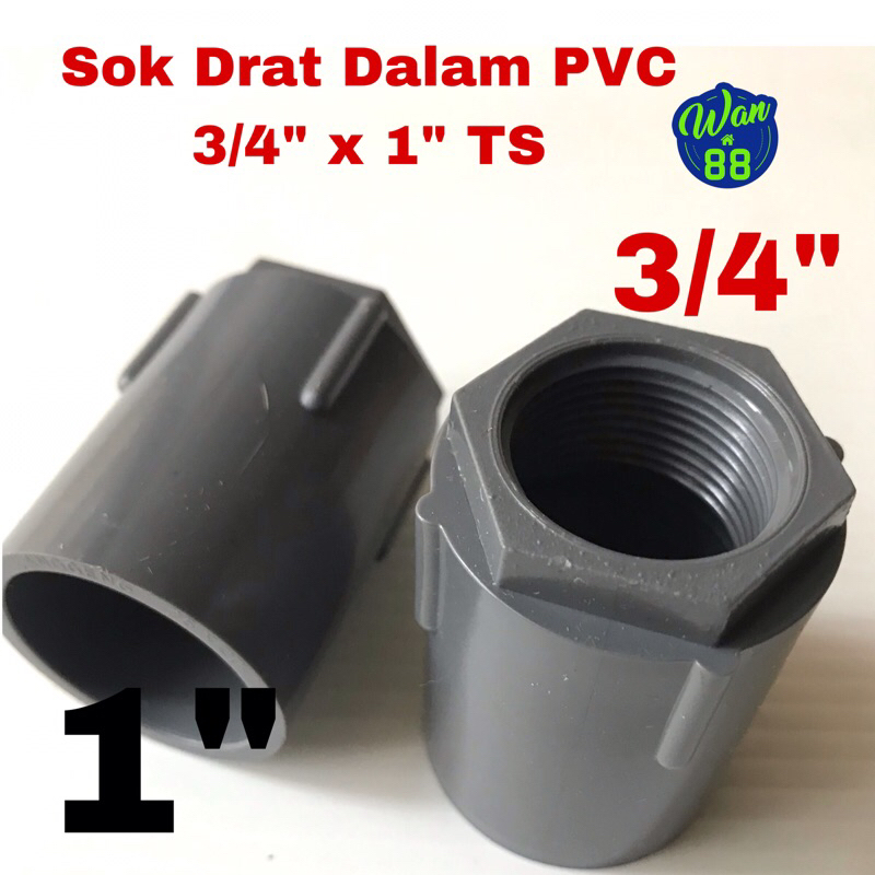 Jual Sok Drat Dalam PVC 3/4” x 1” TS Langgeng | Shopee Indonesia