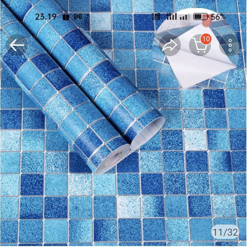 Jual Wallpaper Sticker Dinding Kamar Mandi Dan Dapur Kitchen Set Kotak ...