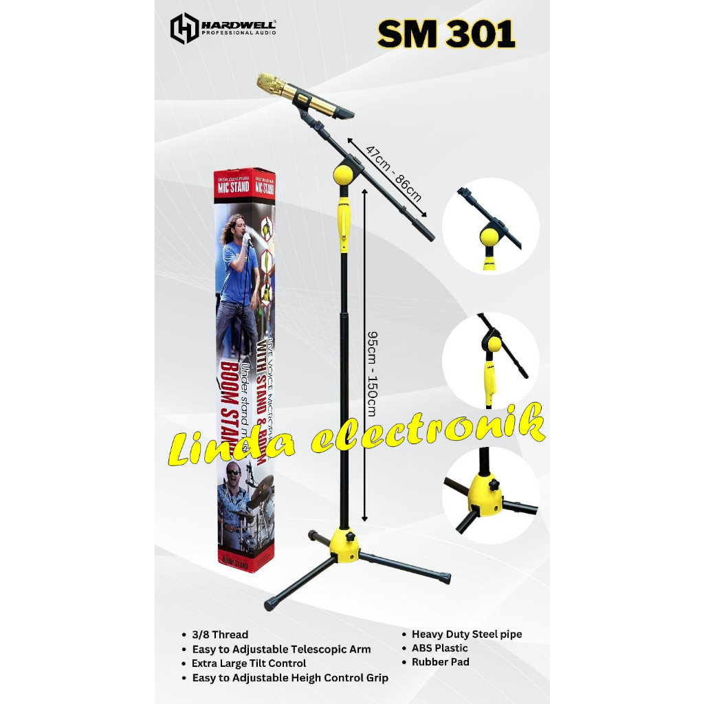 Jual stand mic LANTAI hardwell sm301 Model pencet hydronic hardwell sm ...