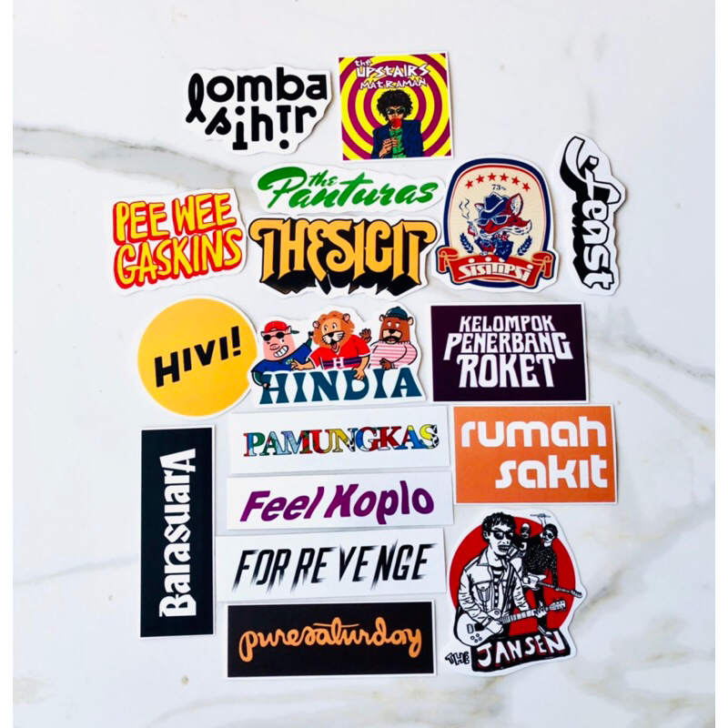 Jual STICKER PACK BAND Aesthetic INDO satu set stiker the sigit ...