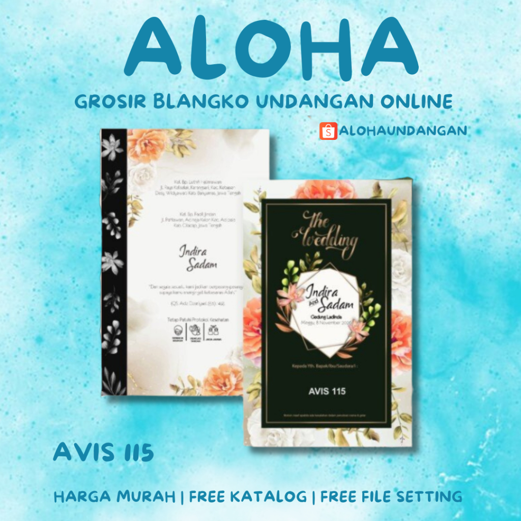 Jual BLANGKO UNDANGAN NIKAH MURAH AVIS 115 | Aloha Undangan | Shopee ...