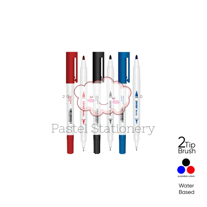 Jual Spidol Dual Tip Fineline Hitam Biru Merah Joyko MK-64 Color Marker ...