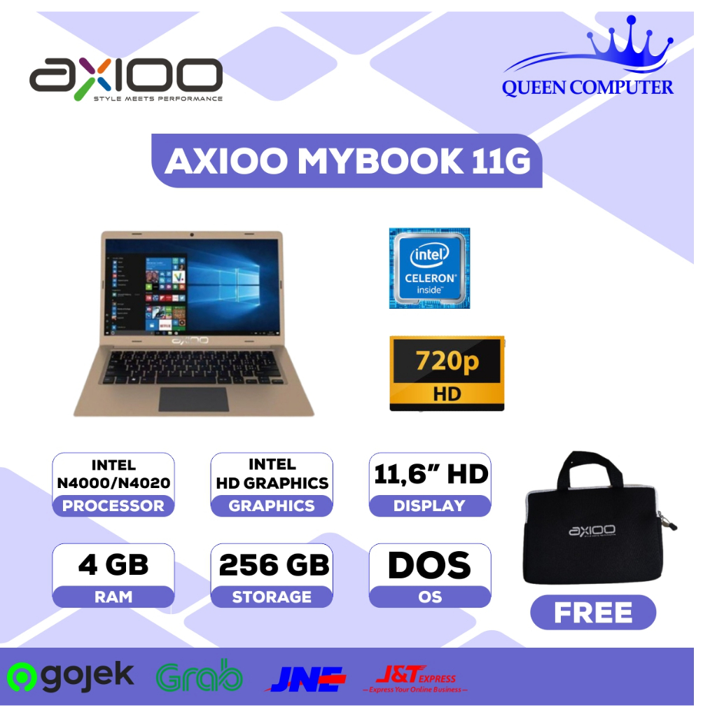 Jual AXIOO 11G Intel Celeron N4020 4GB 128GB Brown 11.6" | Shopee Indonesia