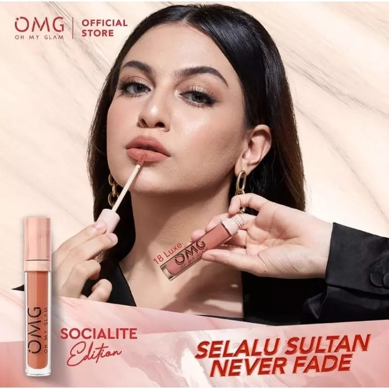 Jual OMG OH MY GLAM Matte Kiss Lip Cream Socialite Edition | Shopee Indonesia