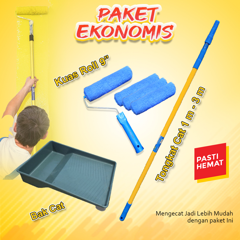 Jual PAKET EKONOMIS | Alat Cat Tongkat Kuas roll dan Bak cat Murah ...
