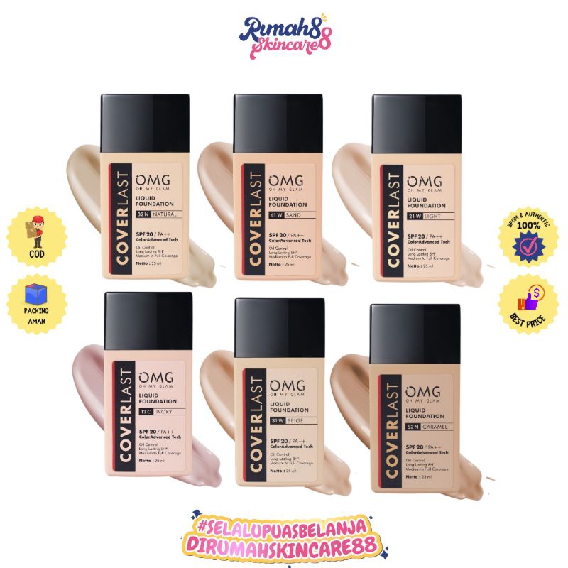 Jual RSC 88 - OMG Oh My Glam Coverlast Liquid Foundation High Coverage ...