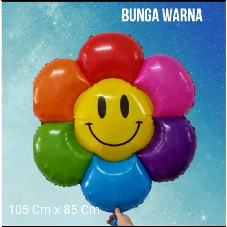 Jual Promo Balon Bunga Matahari Rainbow Dengan Gagang / Balon Terbang ...