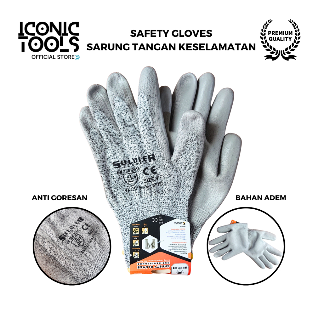 Jual Sarung Tangan Proyek Safety Anti Potong Level 5 Safety Gloves ...