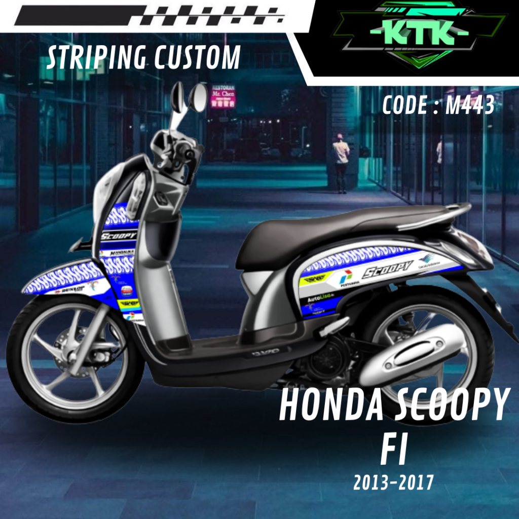 Jual Lis Stiker Striping Motor Honda Scoopy FI M443 List Sticker ...
