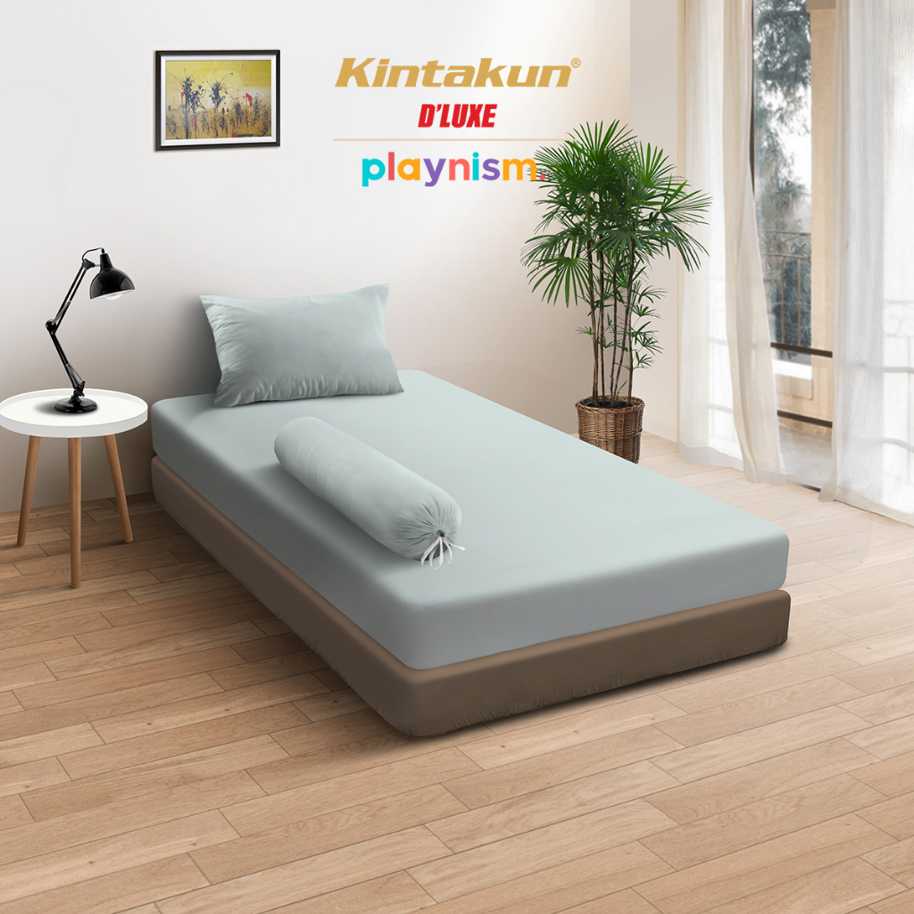Jual Kintakun Sprei Set 90/100/120 Spa Blue Warna Polos Dluxe ...