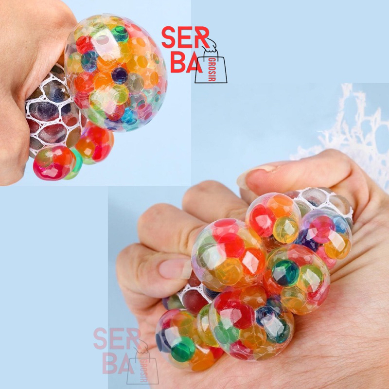 Jual Mainan Squishy Mesh Ball Anti Stress Bola Anggur Ukuran Besar 6 cm ...
