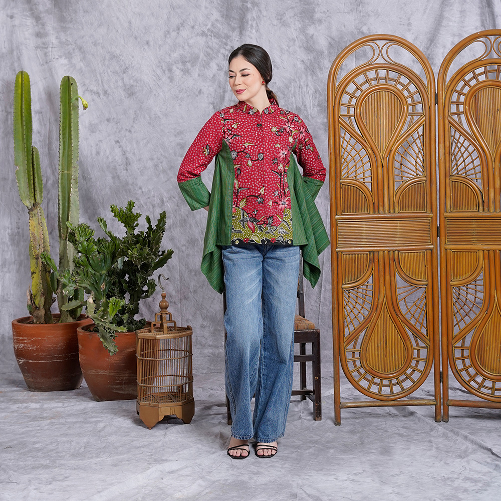 Jual NONA RARA - Olin Tulis T2306, Baju Batik Kasual Modern | Shopee ...