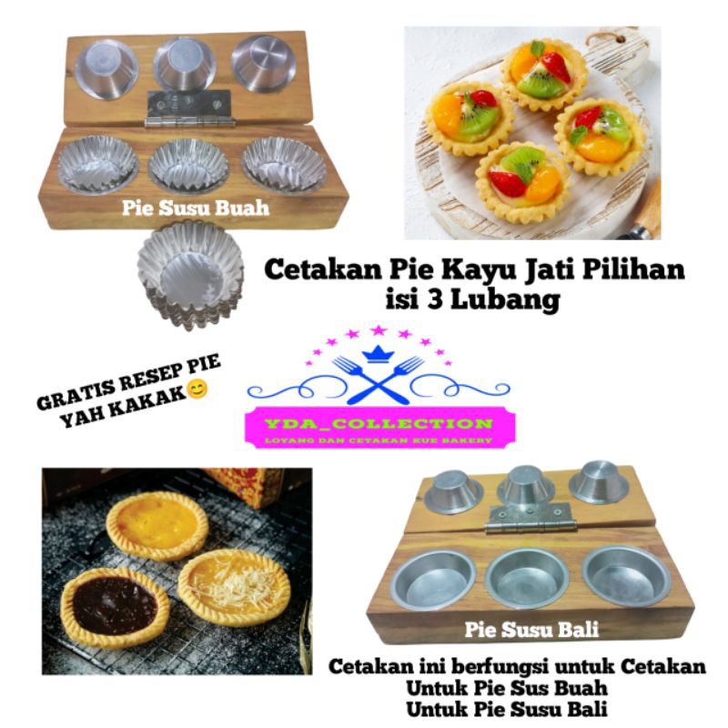 Jual Cetakan Pie Mini Kayu Jati / Cetakan Pie sus isi 3 gratis cetakan ...