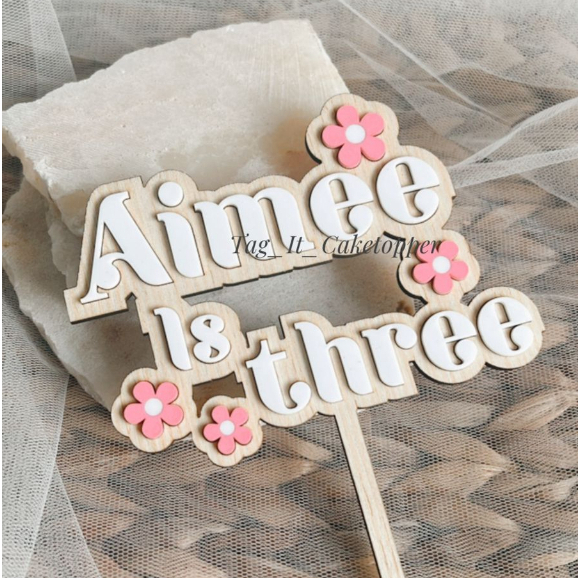 Jual CUSTOM Cake Topper Ulang Tahun Wood Anak Dewasa Ubah Nama Tambah ...