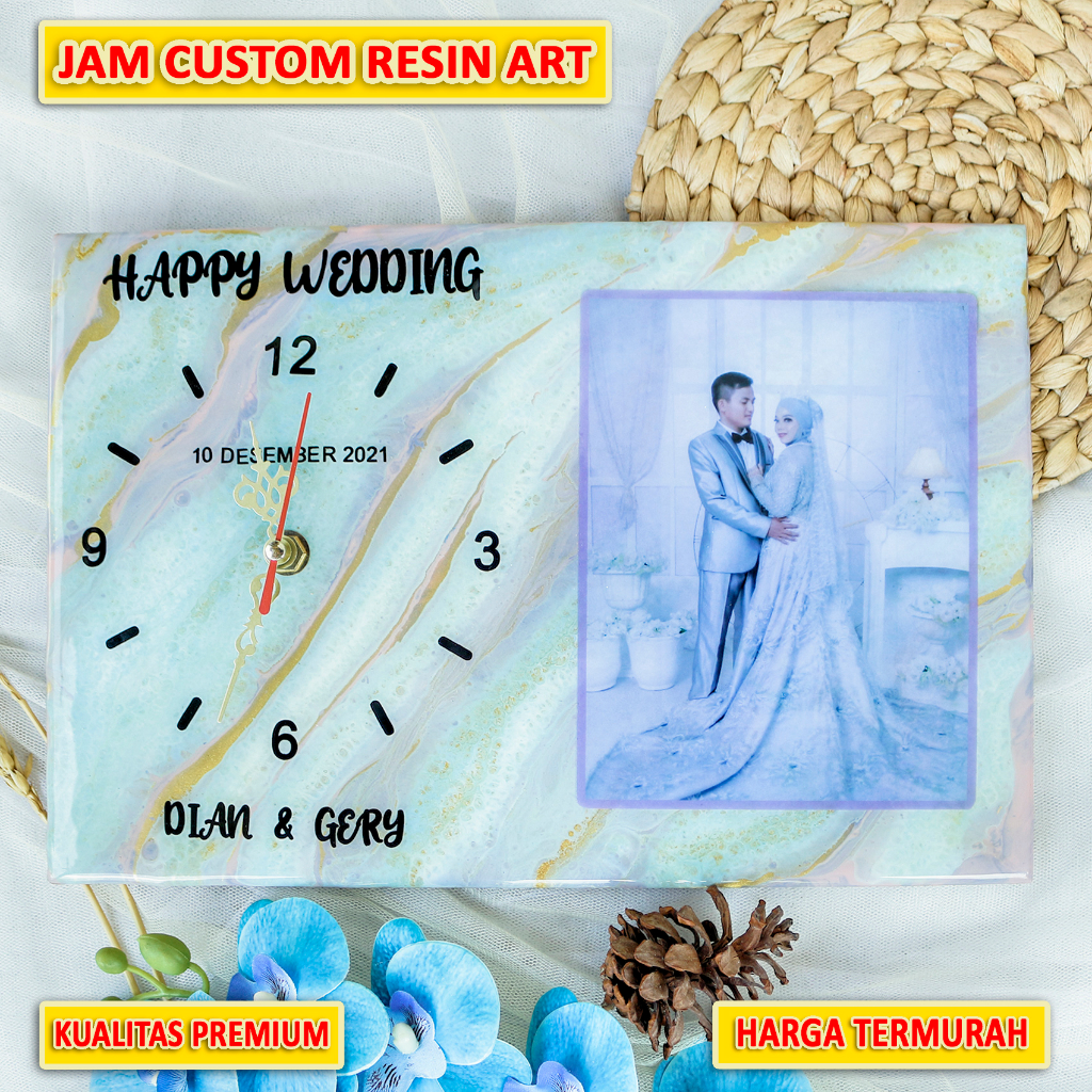 Jual JAM RESIN ART JAM DINDING KADO PERNIKAHAN II KADO ULANG TAHUN II ...