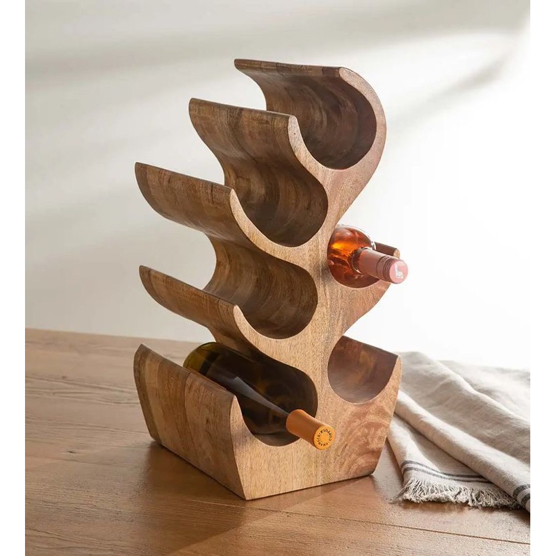 Jual Rak botol tempat botol kayu trembesi | Shopee Indonesia