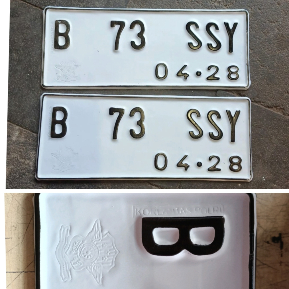 Jual Plat nomor motor putih standart terbaru logo lengkap proses 1 hari ...