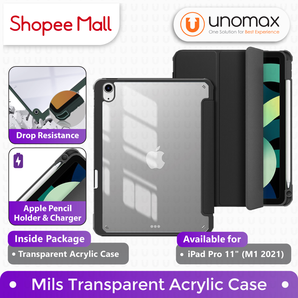 Jual Case iPad Pro 11" (M2/M1 2022/2021) Mils Acrylic Transparent Smart ...