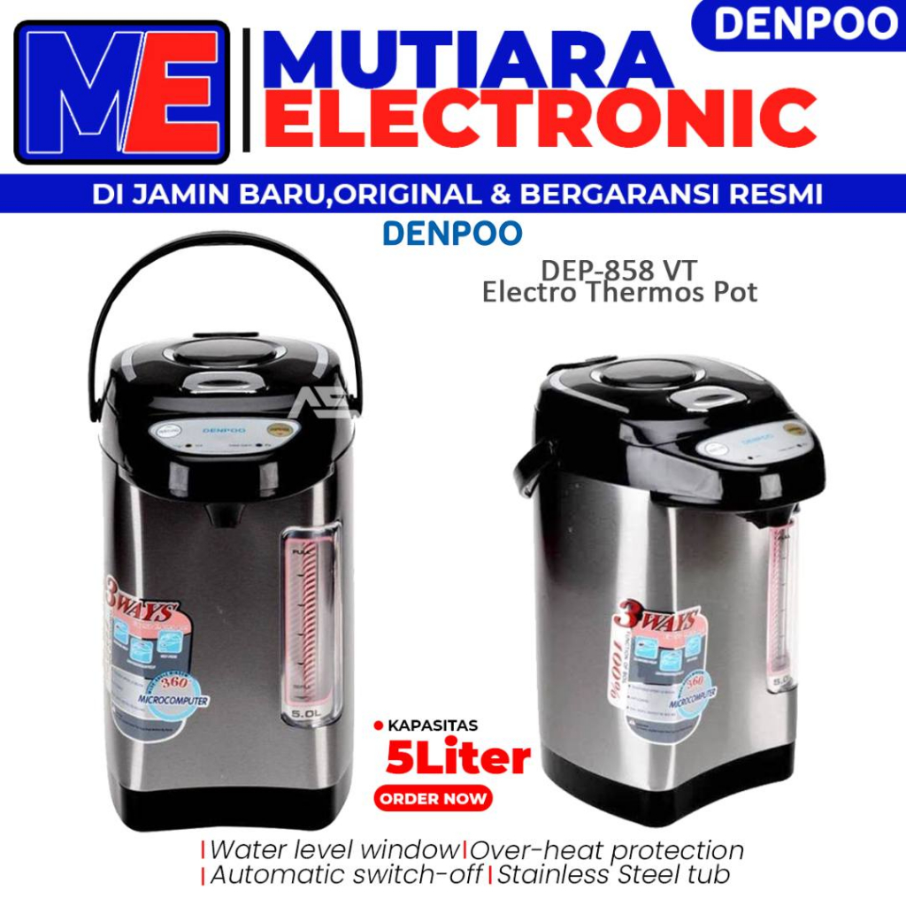 Jual Denpoo Termos Listrik DEP 858 VT (5 LITER) | Shopee Indonesia