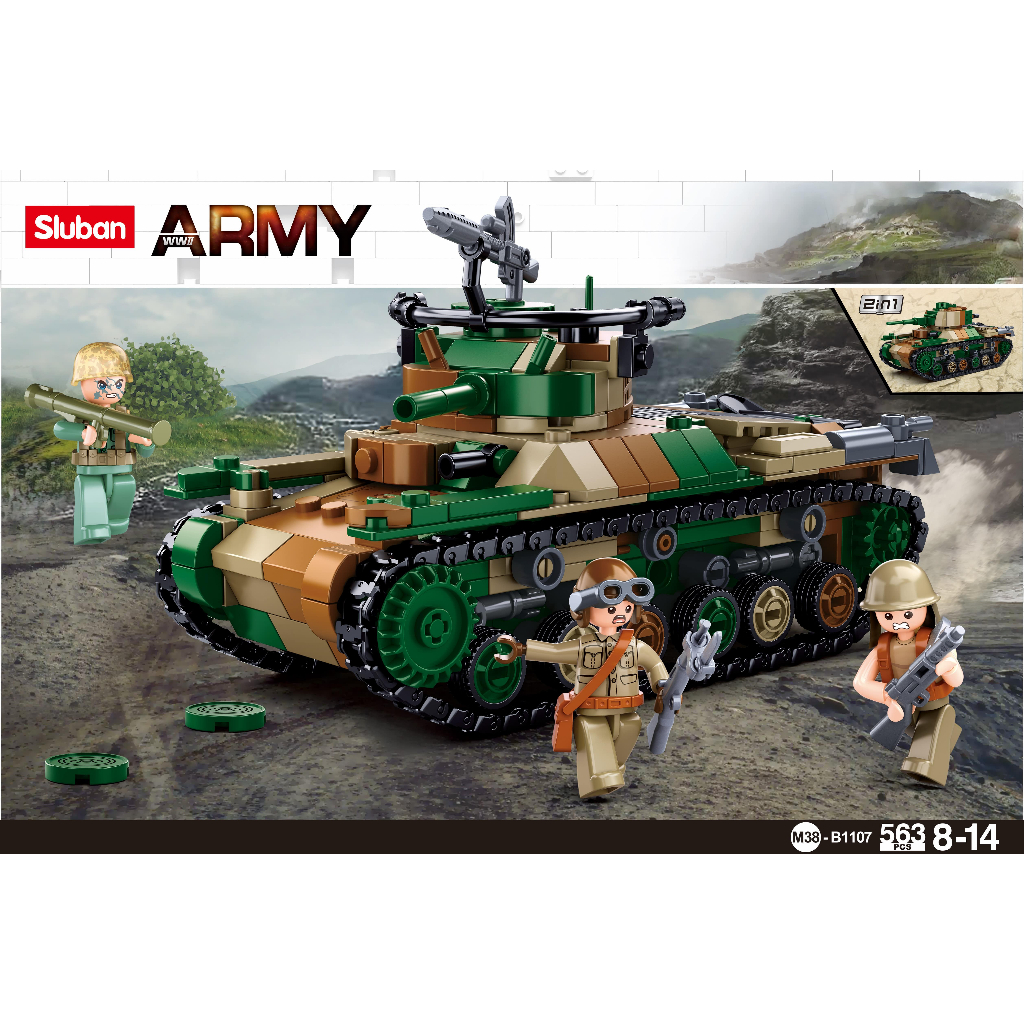 Jual Sluban - Mainan Balok Susun Model WWII Type 97 Medium Tank M38 ...