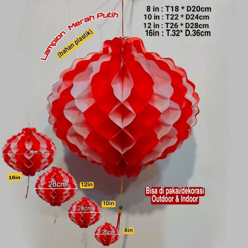 Jual Lampion merah putih PVC lampion lipat merah putih | Shopee Indonesia