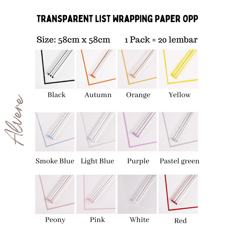 Jual [5 Lembar] Transparan List Cellophane Transparent Line Wrapping ...