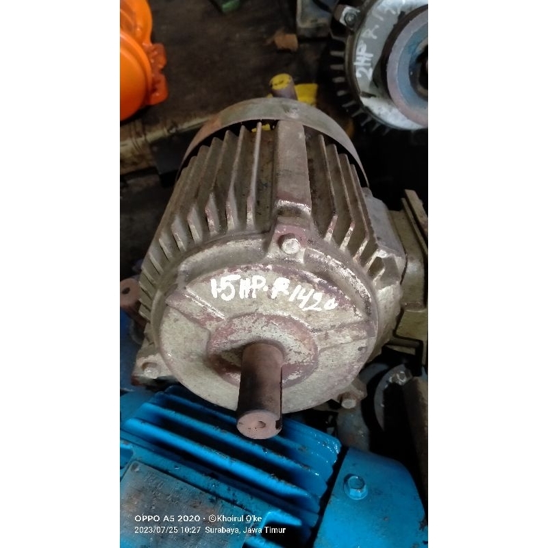 Jual Dinamo Motor Listrik Pabrik 3 Phase 1,5 HP/1,1 Kw. Rpm 1420(Di Jamin Lilitan Asli Tembaga ...