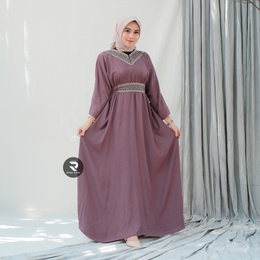 Jual Rifina Kaftan Renda Belt Rayon Premium | Shopee Indonesia