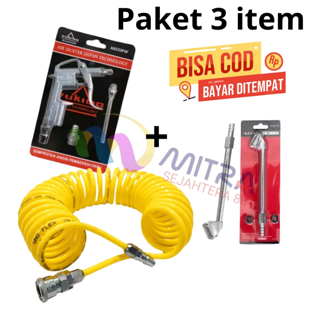 Jual LENGKAP 4 ITEM !! SLANG COMPRESOR 9M+6M+4,5 METER + INFATOR + AIR ...