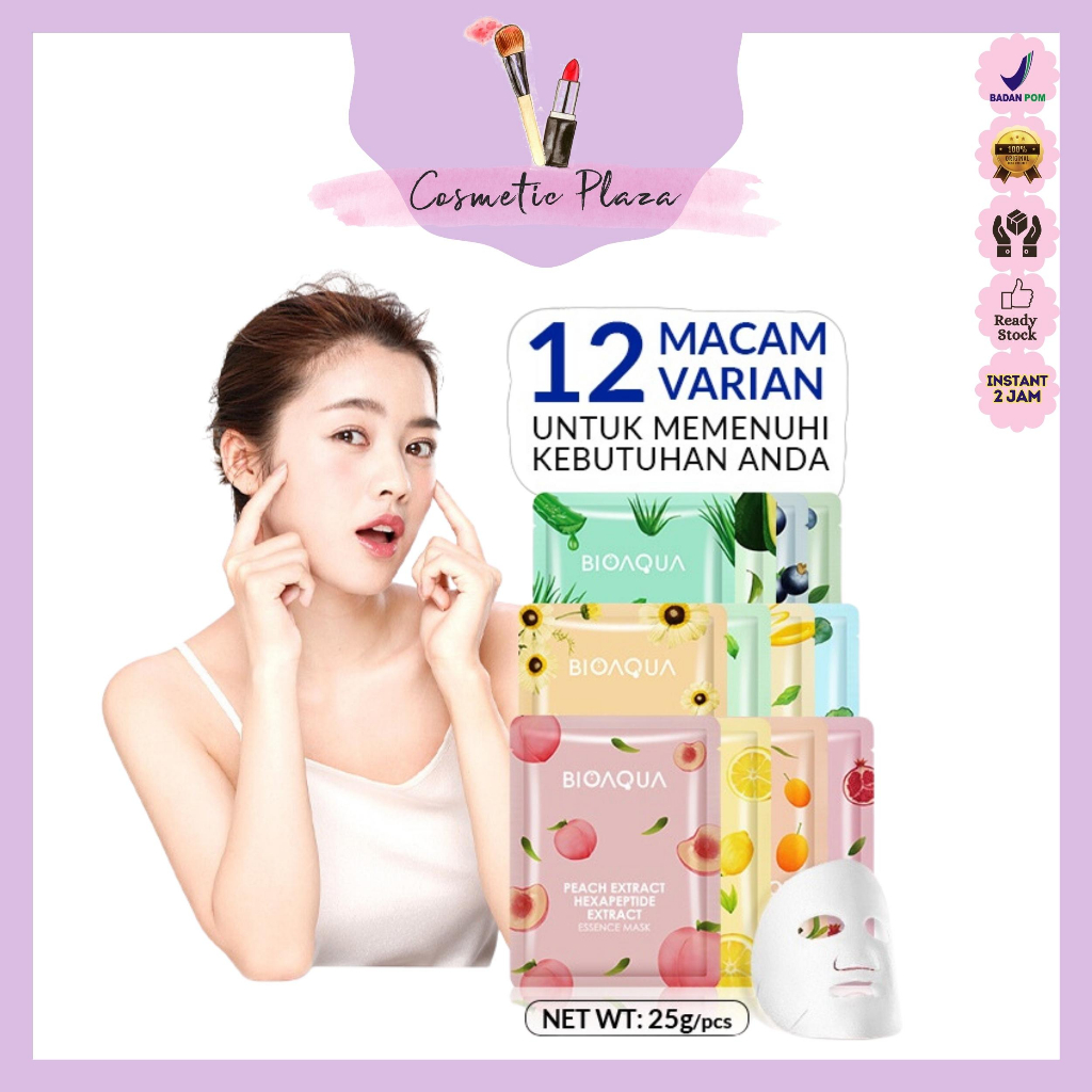 Jual BIOAQUA Sheet Mask Essence Hydrating Brightening Moisturizing Anti Aging Masker Wajah 25gr ...