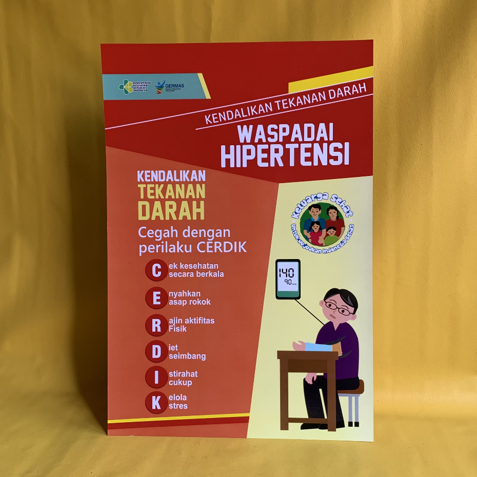 Jual Poster Penyakit Poster Waspadai Hipertensi Poster Tekanan Darah Tinggi Poster Cerdik 